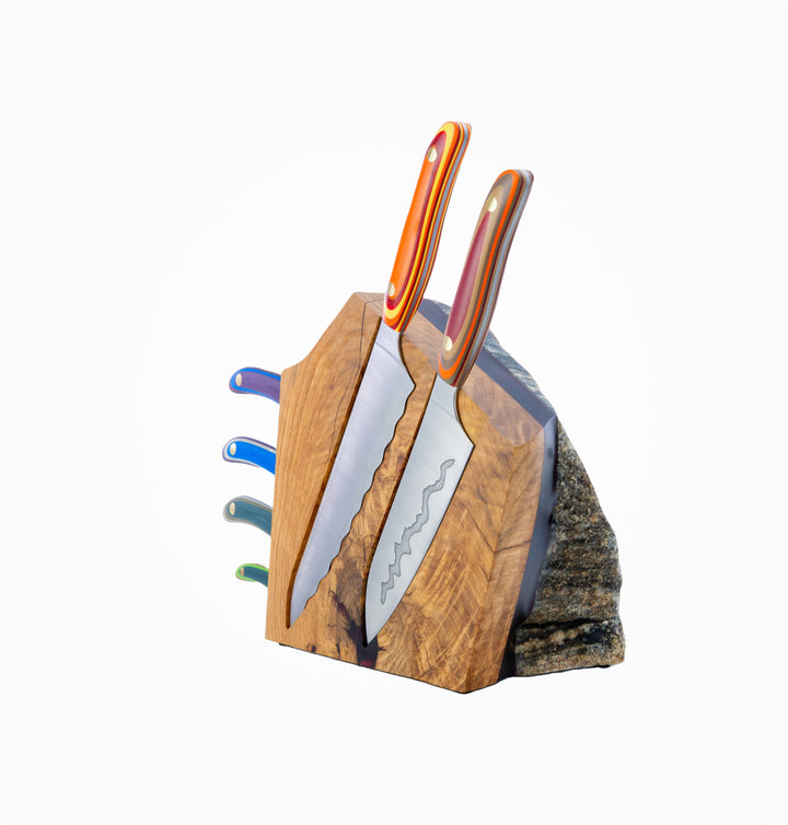 One-Of-A-Kind Custom Knife Rock Blocks | New West KnifeWorks