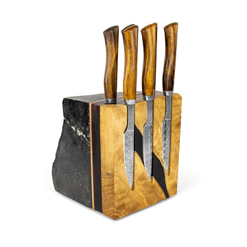 One-Of-A-Kind Custom Knife Rock Blocks | New West KnifeWorks