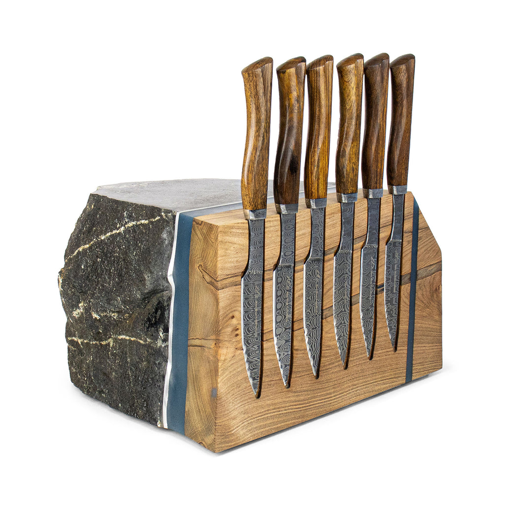 One-Of-A-Kind Custom Knife Rock Blocks | New West KnifeWorks