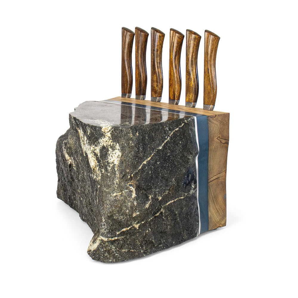 One-Of-A-Kind Custom Knife Rock Blocks | New West KnifeWorks