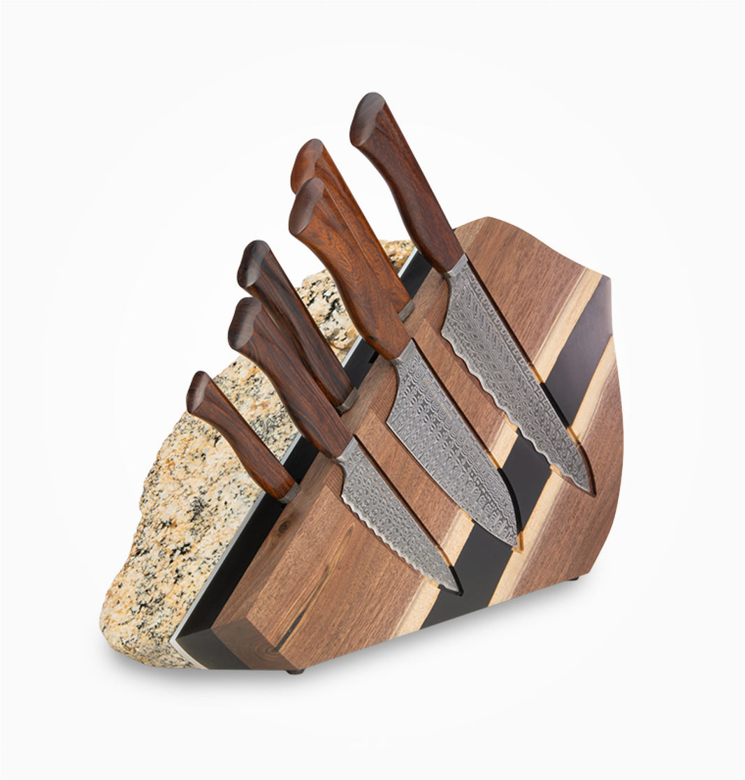 One-Of-A-Kind Custom Knife Rock Blocks | New West KnifeWorks