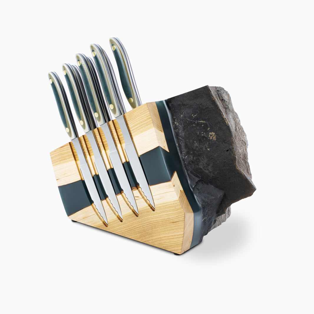 One-Of-A-Kind Custom Knife Rock Blocks | New West KnifeWorks
