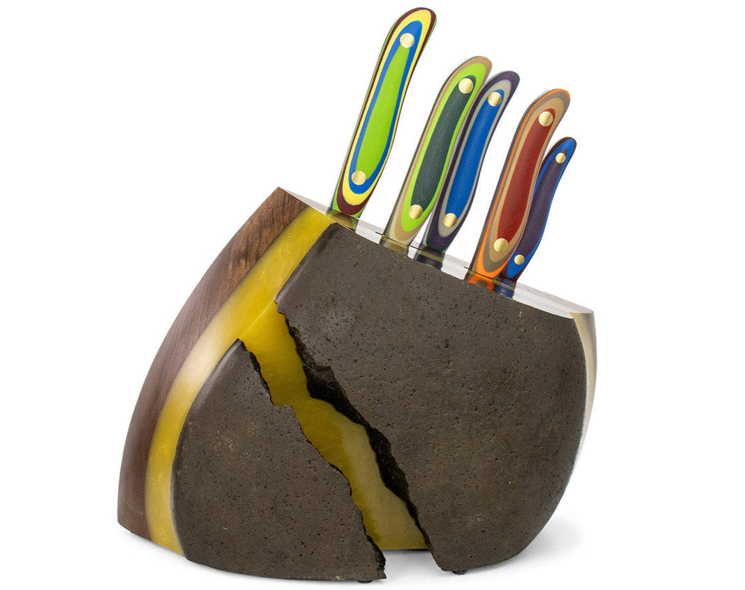 One-Of-A-Kind Custom Knife Rock Blocks | New West KnifeWorks