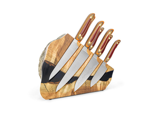 One-Of-A-Kind Custom Knife Rock Blocks | New West KnifeWorks