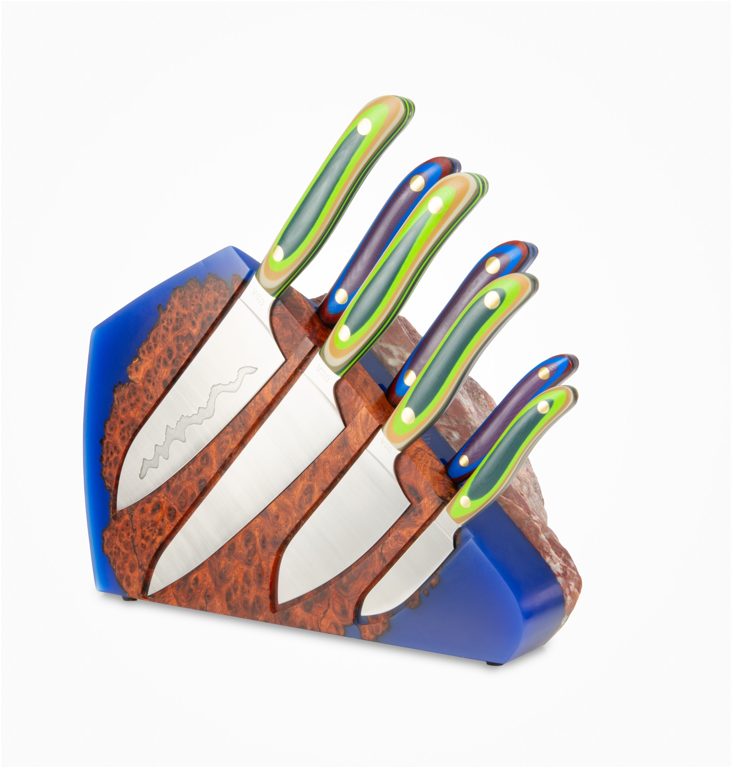 One-Of-A-Kind Custom Knife Rock Blocks | New West KnifeWorks