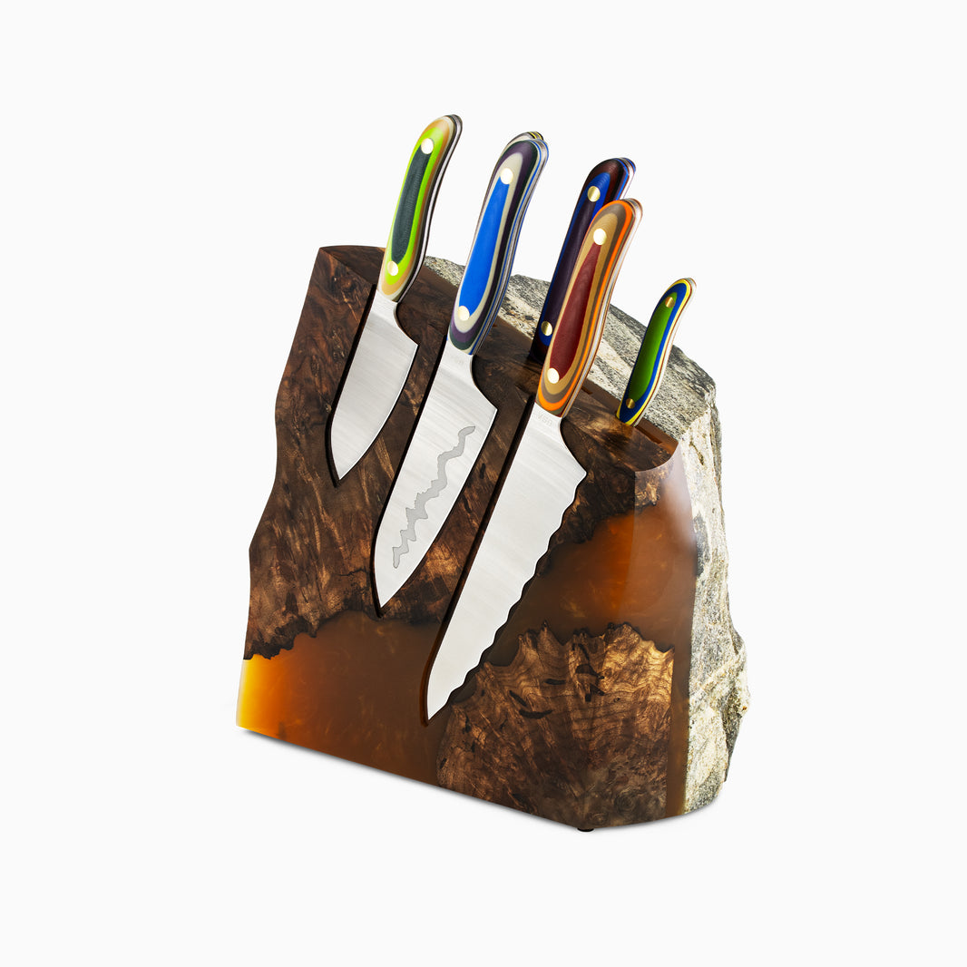 One-Of-A-Kind Custom Knife Rock Blocks | New West KnifeWorks