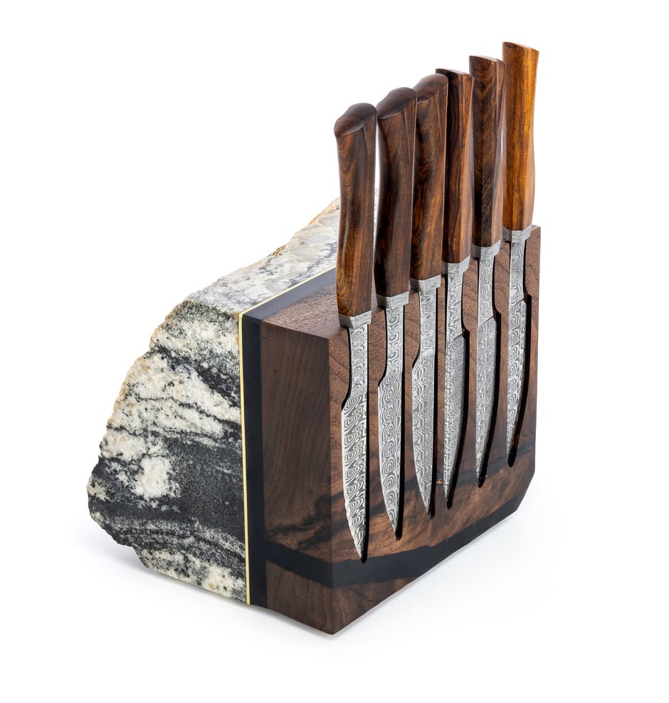 One-Of-A-Kind Custom Knife Rock Blocks | New West KnifeWorks