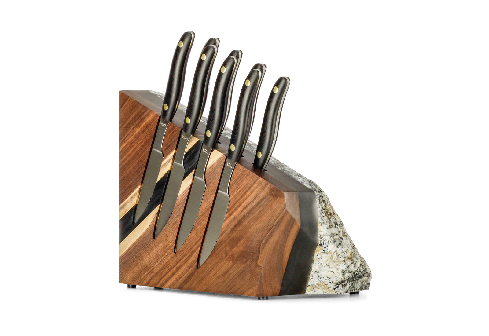 One-Of-A-Kind Custom Knife Rock Blocks | New West KnifeWorks
